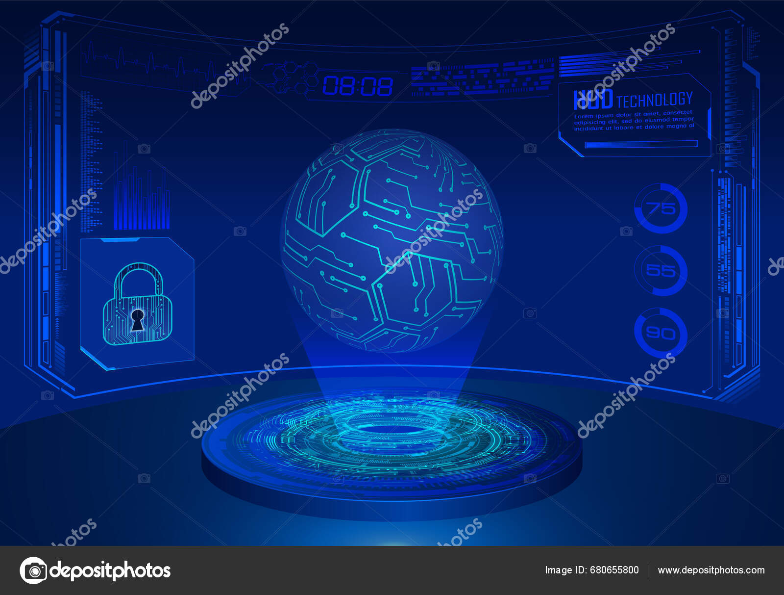 Cyber Security Future Technology Concept Background Stock Vector by ...