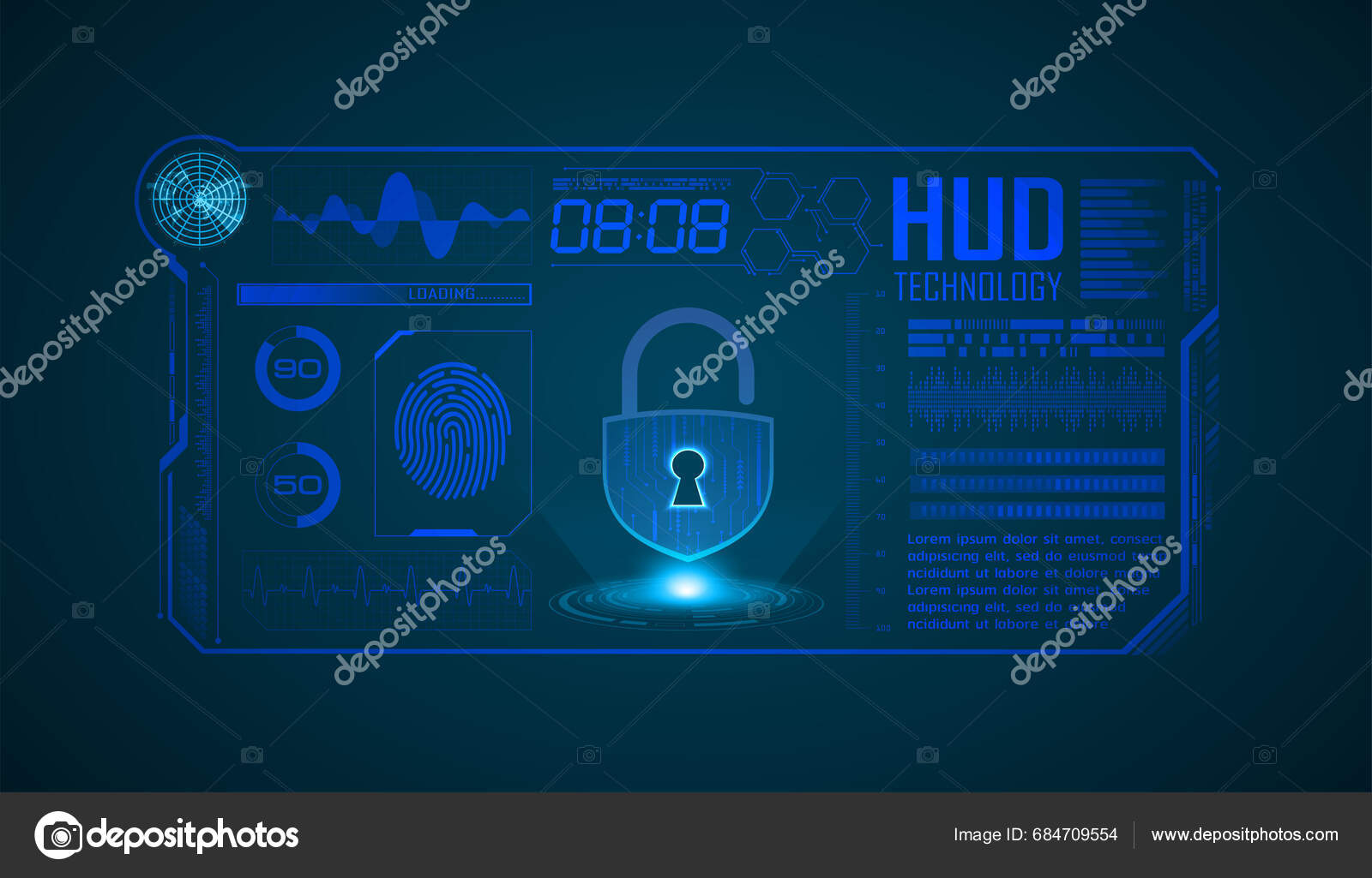 Cyber Security Technology Background Vector Illustration Stock Vector ...