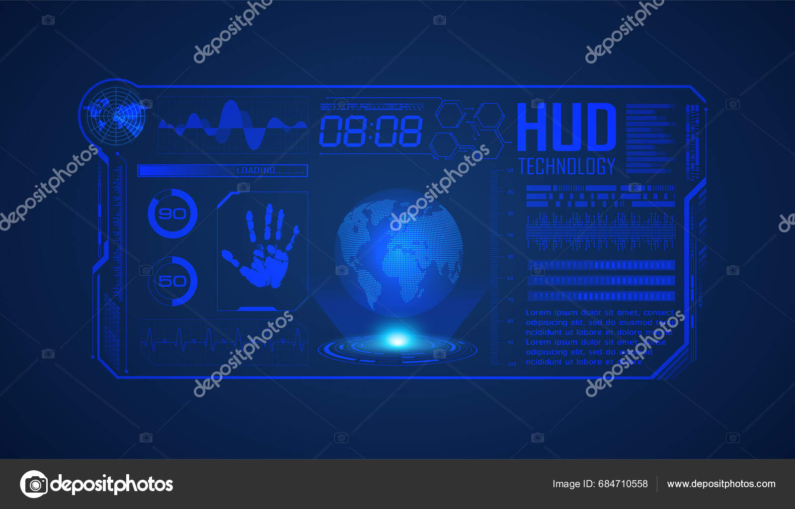Futuristic Interface Hologram Futuristic Interface Screen Stock Vector ...