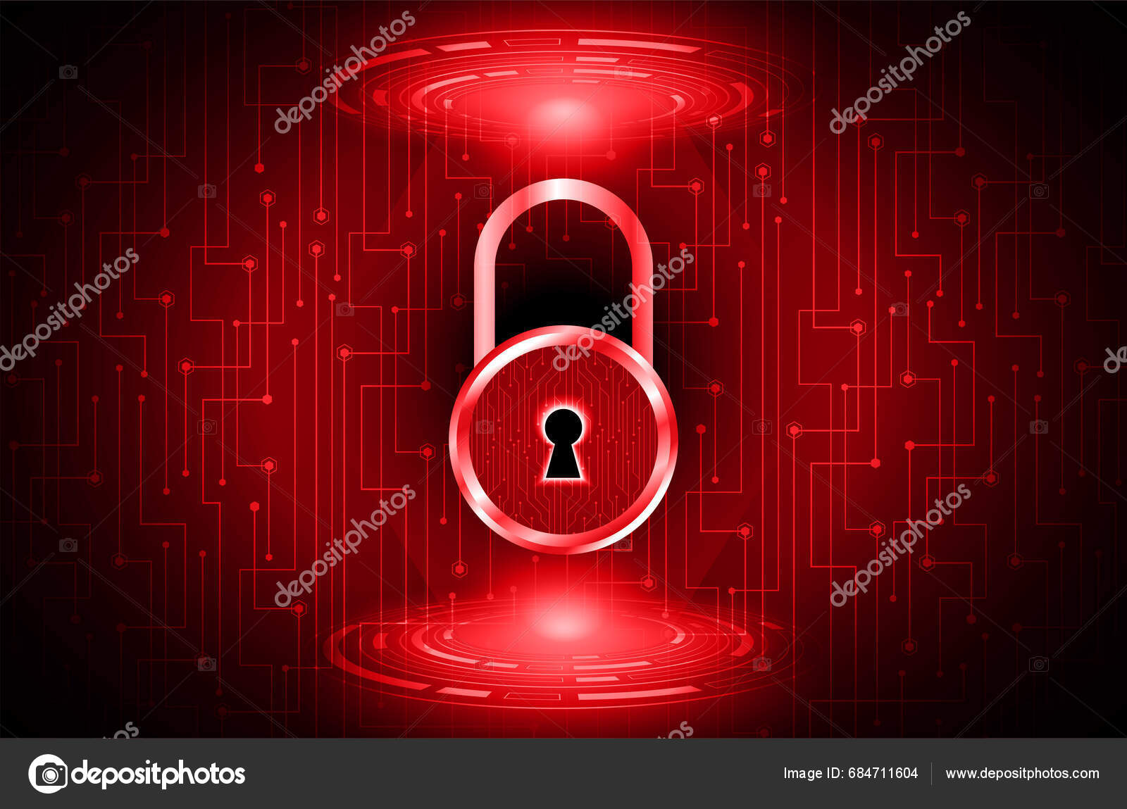 Vector Illustration Lock Red Background Stock Vector by ©titima157 ...