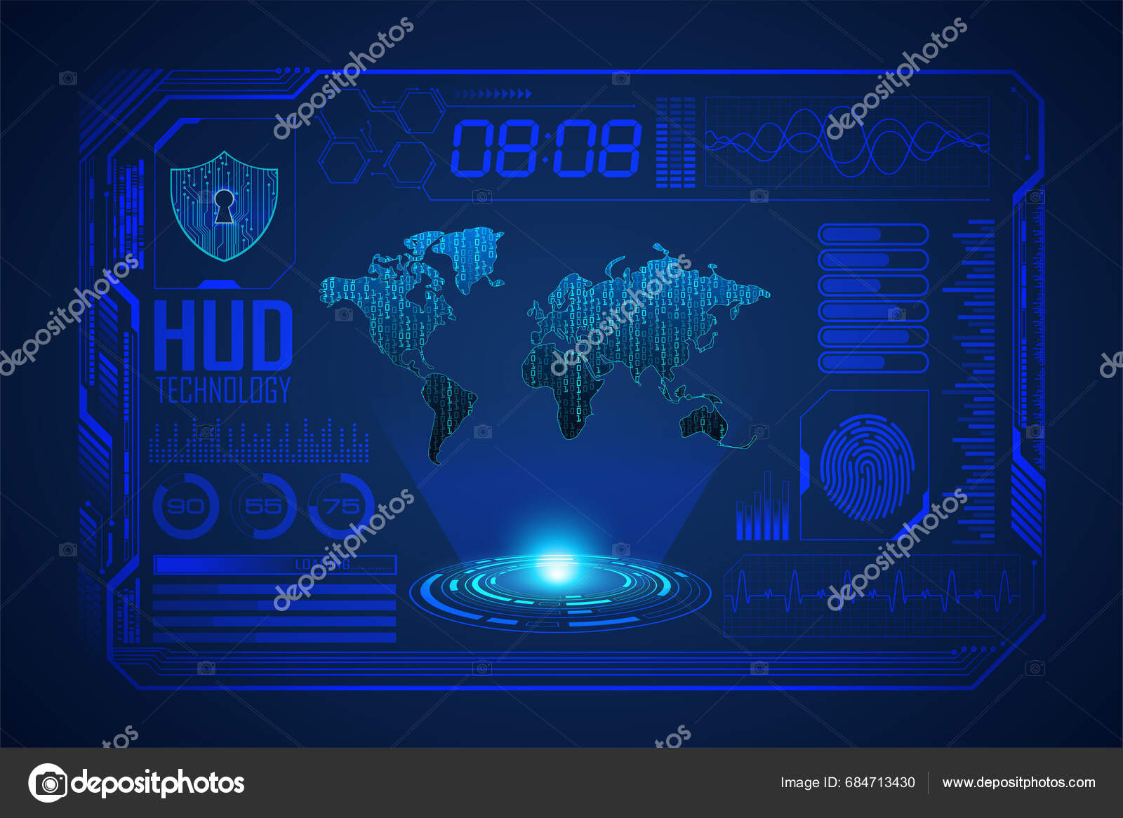 Futuristic Technology Hud Interface Hologram Hud Interface Screen ...