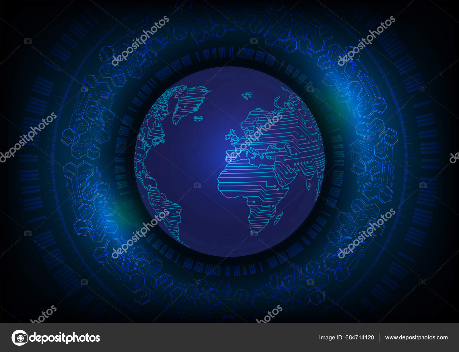 Abstract Futuristic Background World Map Stock Vector by ©titima157 ...