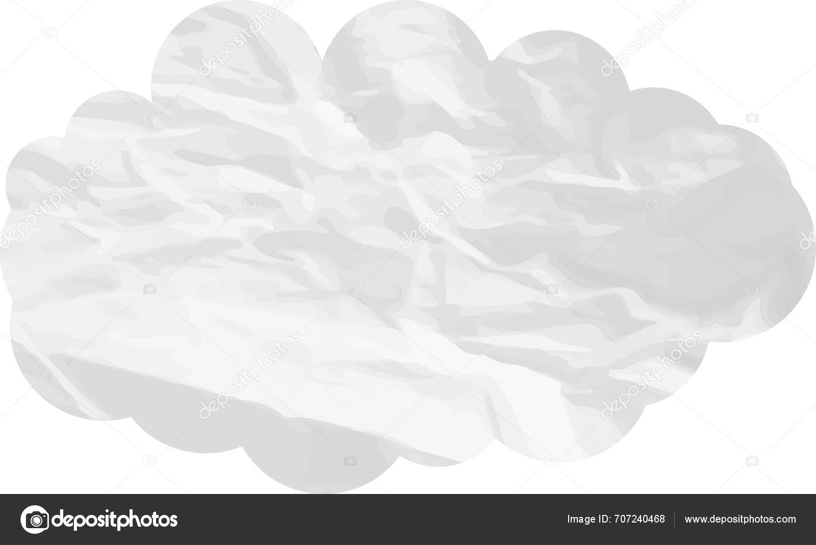 Cartoon Cloud Crumpled Paper Texture Isolated White — Stock Photo ...