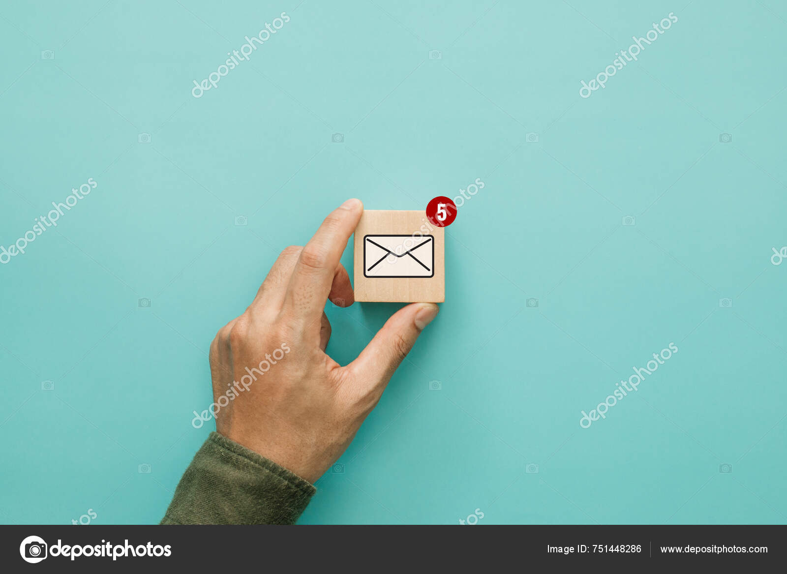 Electronic Mail Checking Emai Online Message Sms Wooden Block Envelope ...