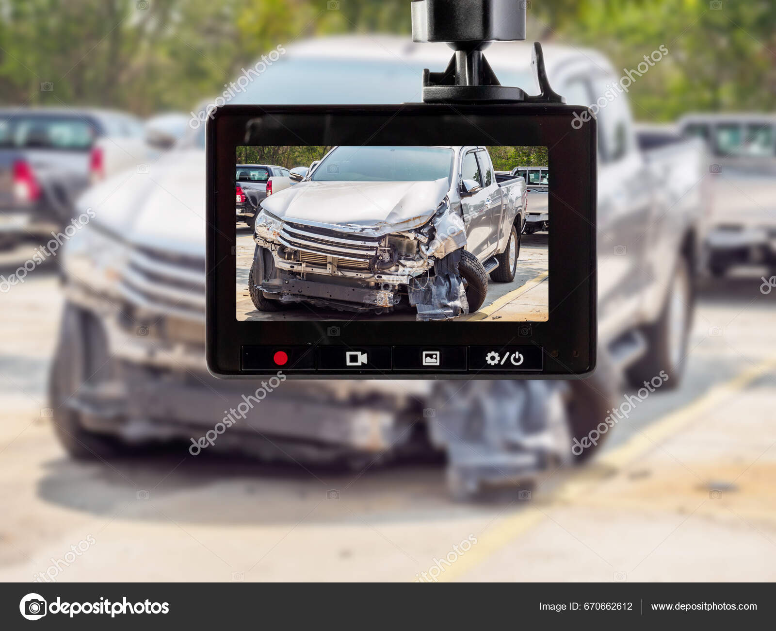Car Cctv Camera Video Recorder Car Crash Accident Road — Stock Photo ...