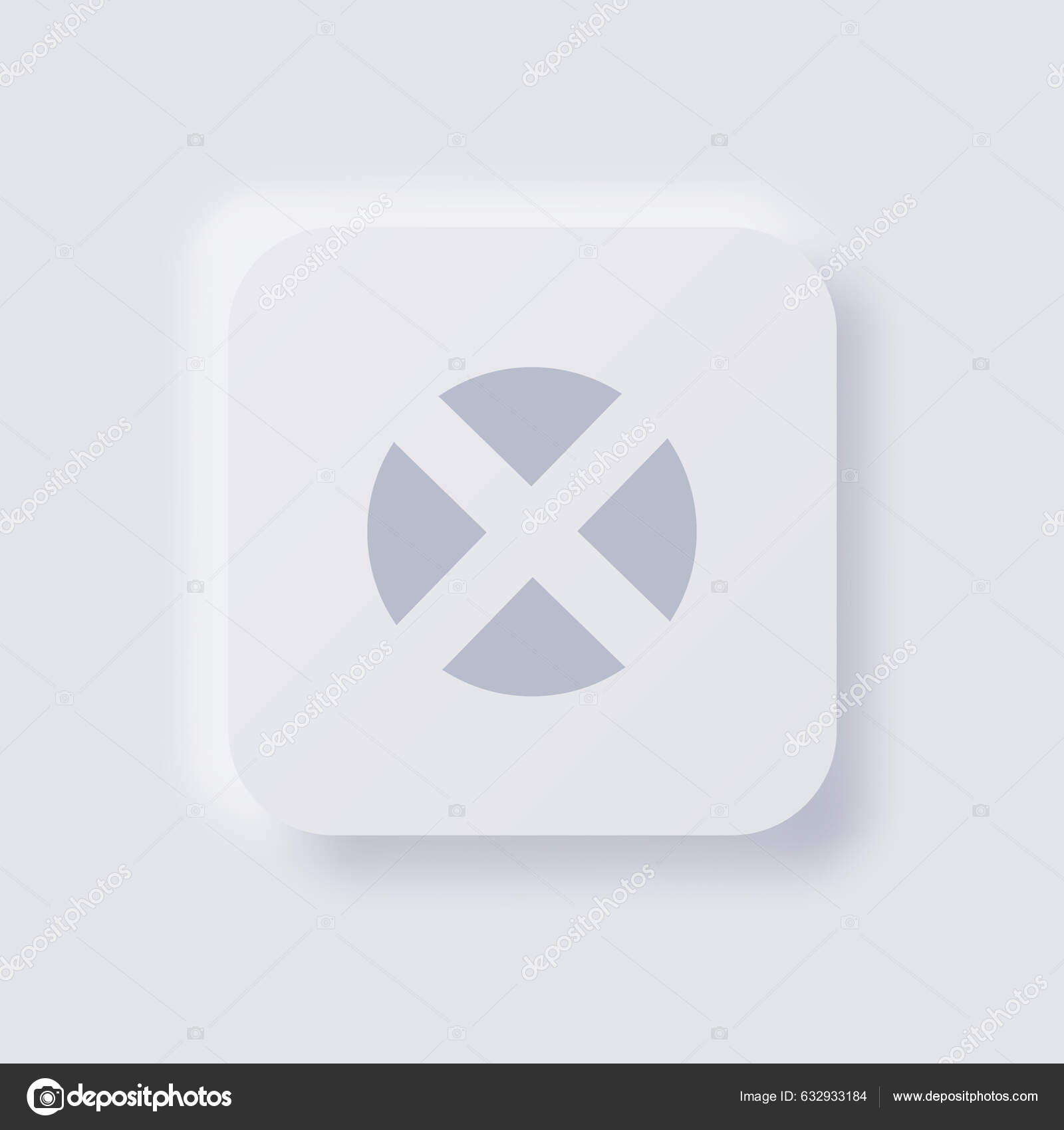 Cross Icon White Neumorphism Soft Design Web Design Application More Stock Vector Image by ...