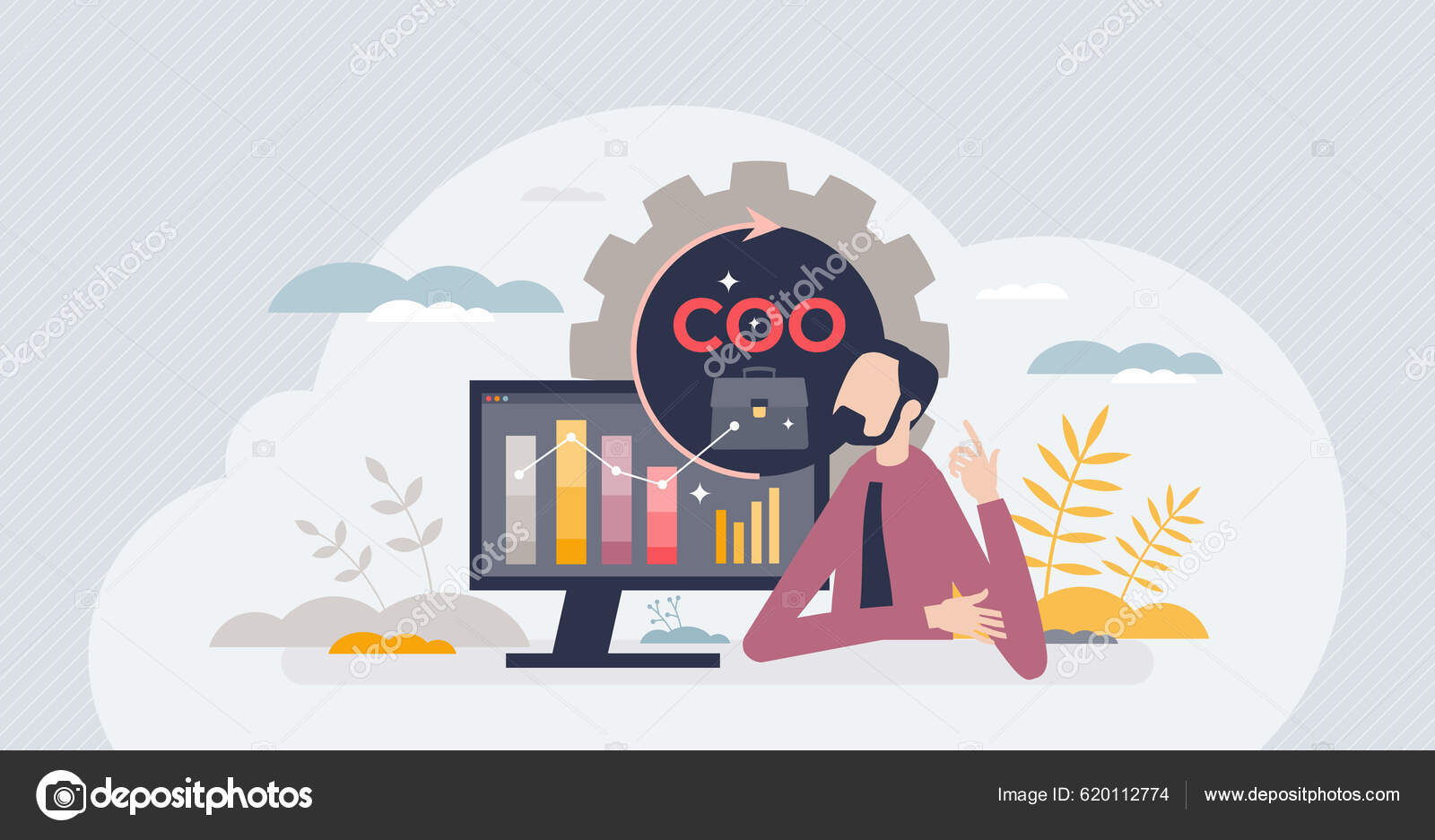 Chief Operating Officer Coo Company Executive Tiny Person Concept ...