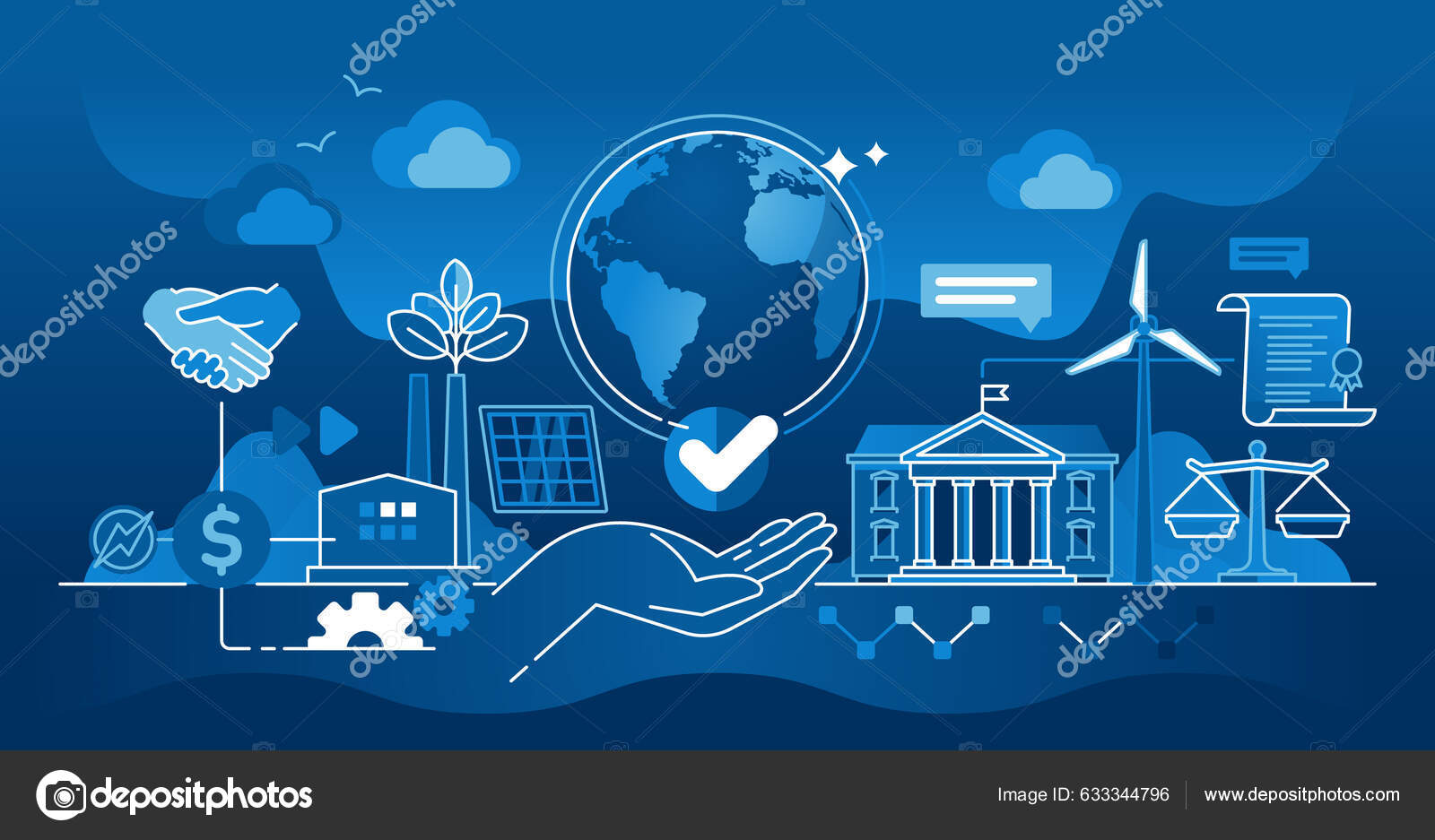 Esg Gobernanza Social Ambiental Para Futuro Concepto Esquema Sostenible ...