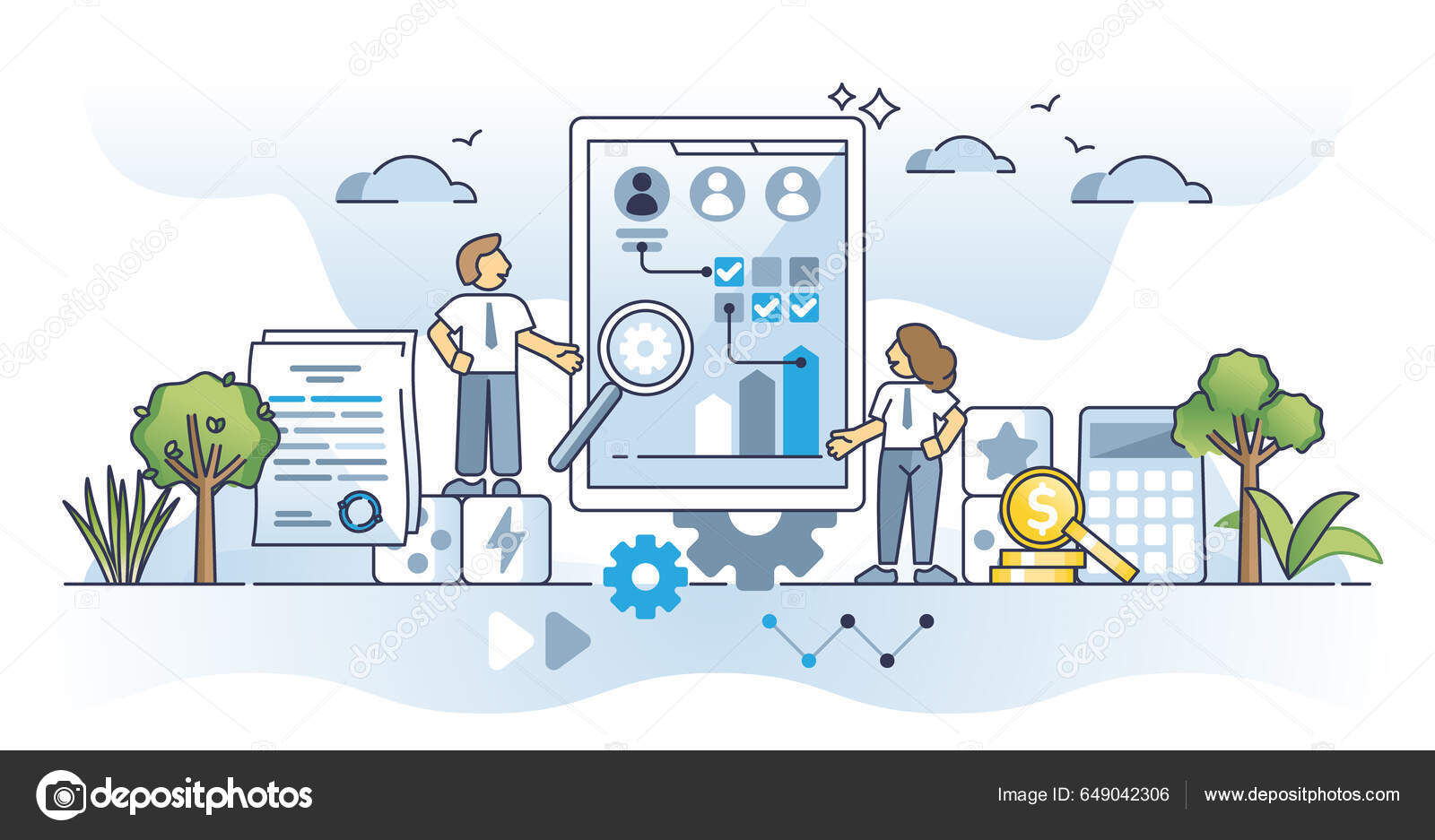 Vendor Management Process Work Partners Suppliers Outline Concept ...