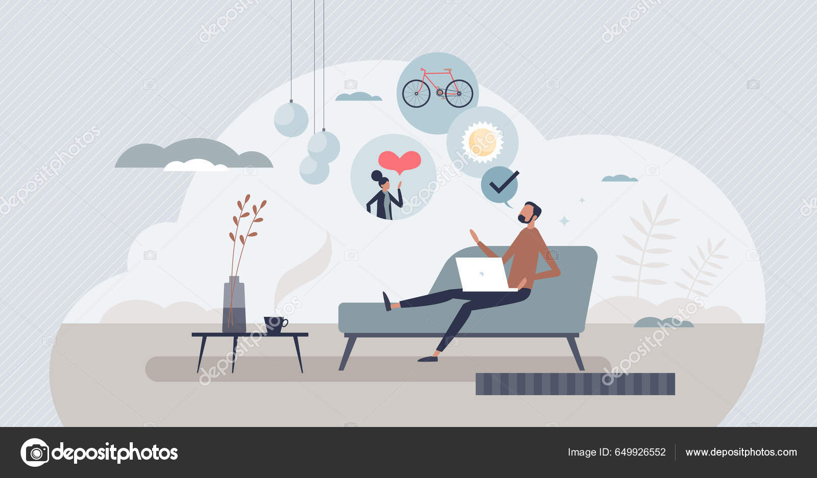 Benefits Challenges Remote Work Distance Job Tiny Person Concept Time ...
