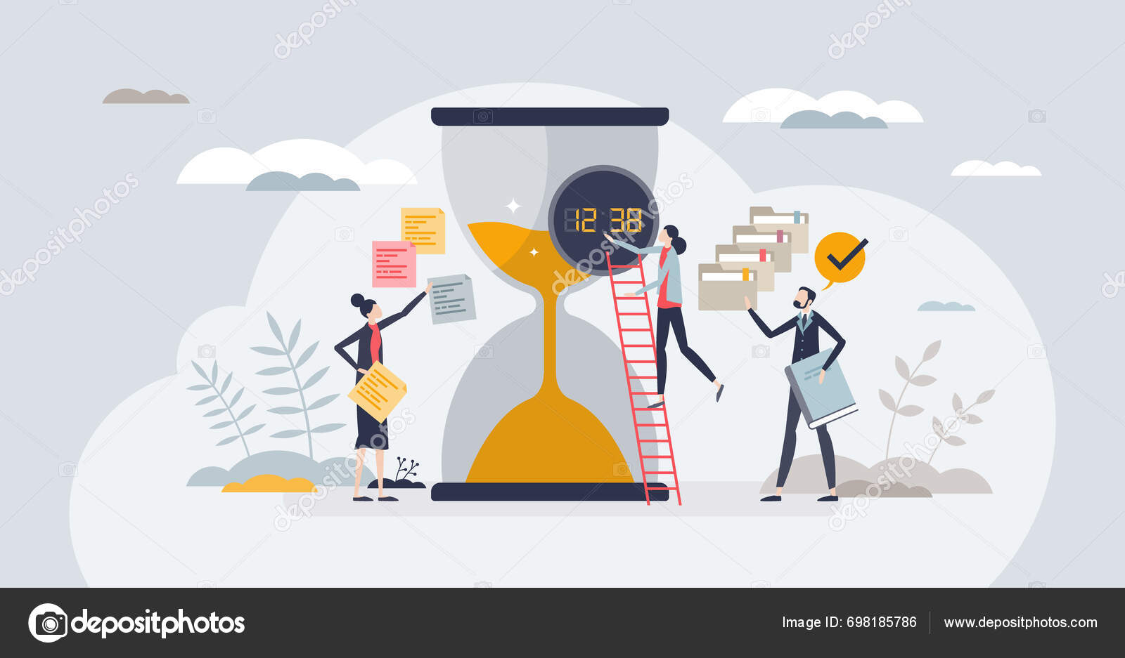 Effective Time Allocation Hourglass Work Planning Tiny Person Concept ...