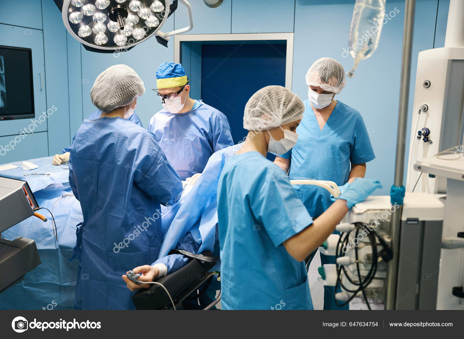 Surgical Team Performs Operation Sterile Operating Room Patient Has ...