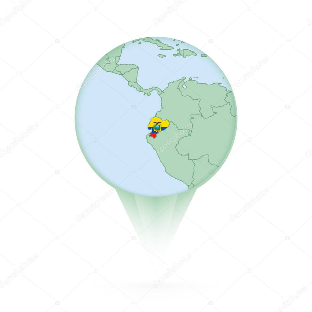 Ecuador Mapa Icono Ubicación Con Estilo Ecuador Mapa Bandera Vector de ...