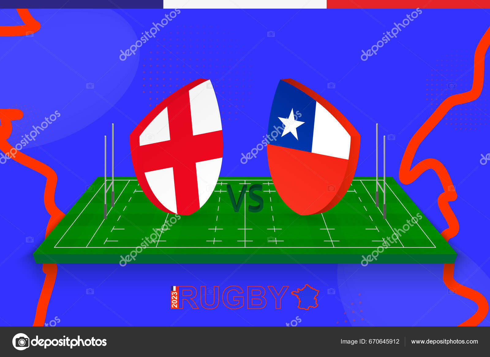Equipo Rugby Inglaterra Chile Campo Rugby Estadio Rugby Sobre Fondo ...