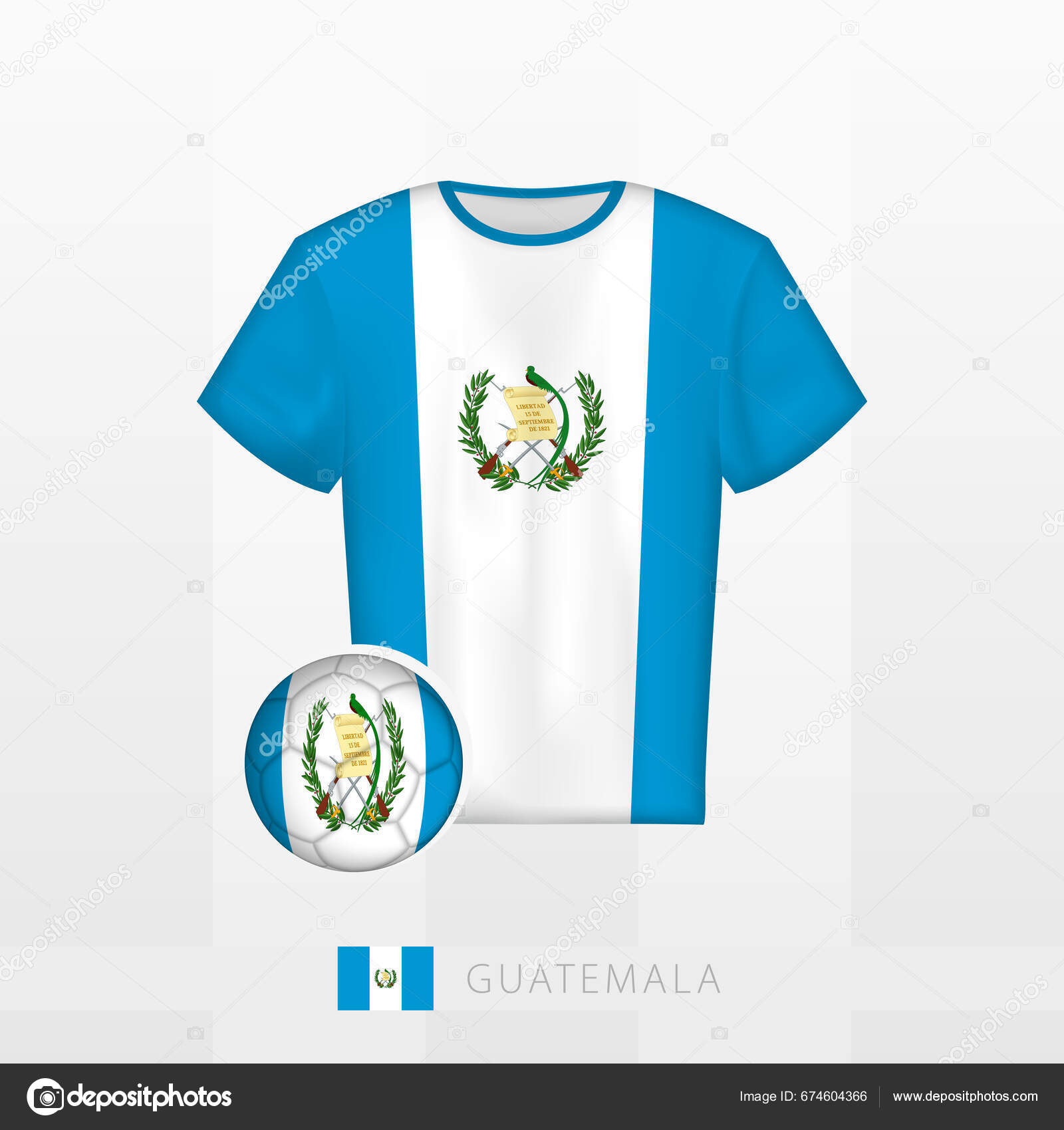 Football Uniform National Team Guatemala Football Ball Flag Guatemala ...