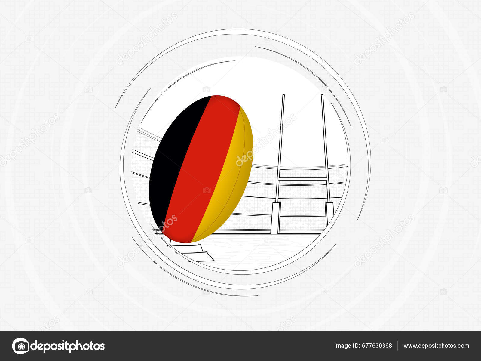 Germany Flag Rugby Ball Lined Circle Rugby Icon Ball Crowded Stock ...