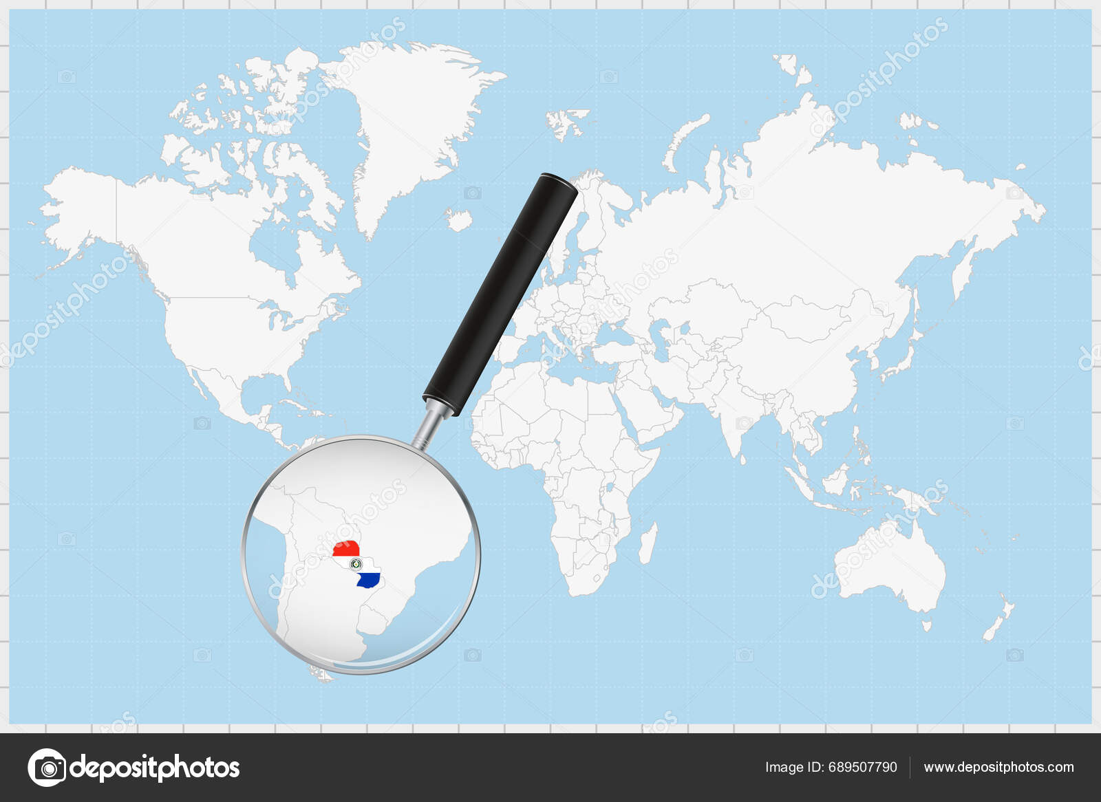 Magnifying Glass Showing Map Paraguay World Map Stock Vector by ©boldg 689507790