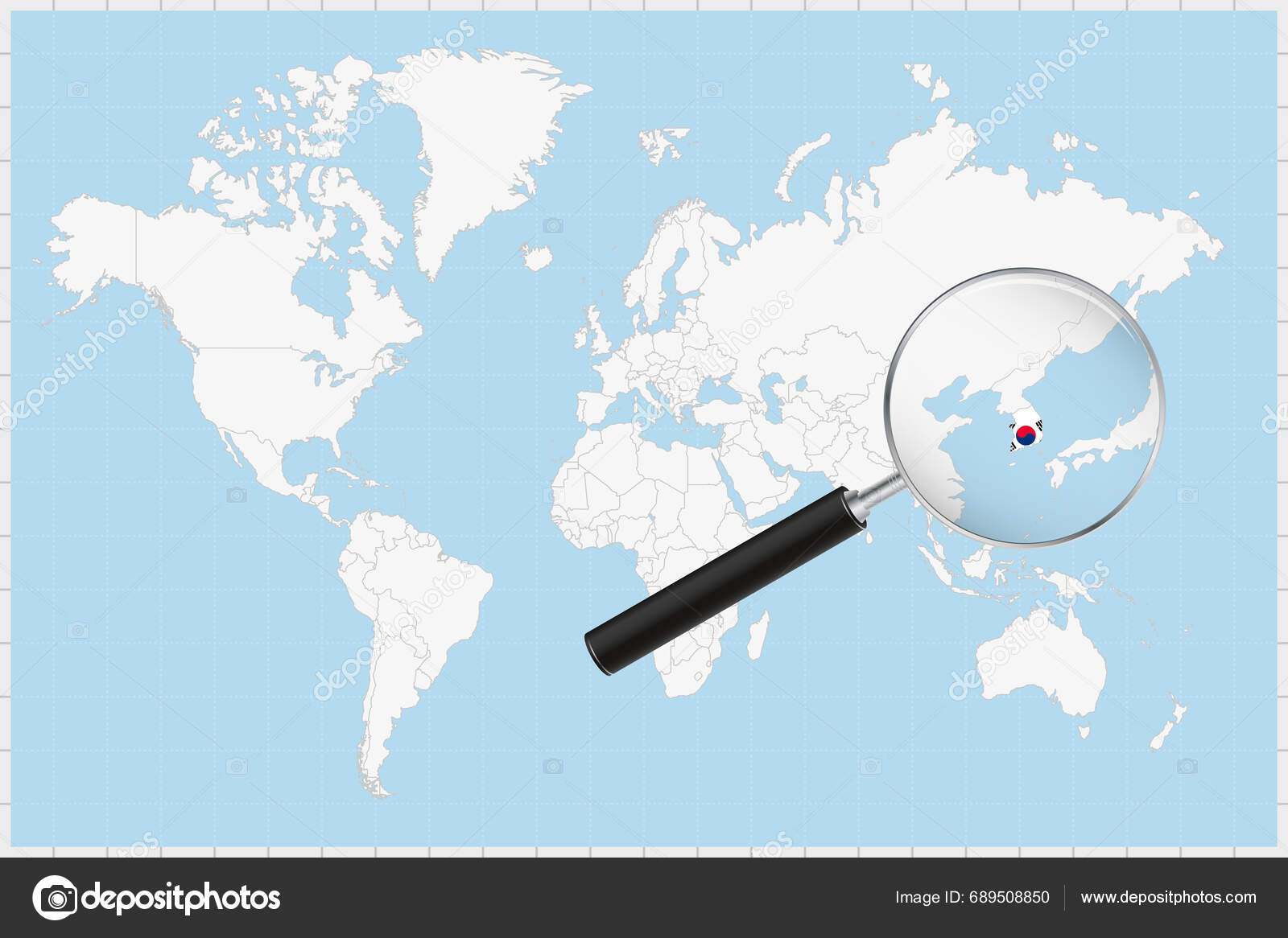 world map south korea