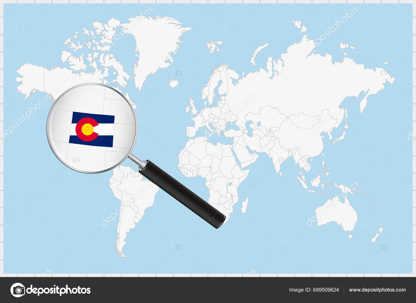 Ampliação Mostrando Mapa Colorado Mapa Mundo vetor(es) de stock de ...