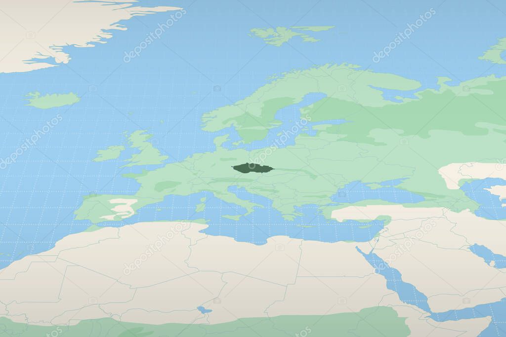 República Checa destacado en un mapa detallado, ubicación geográfica de ...