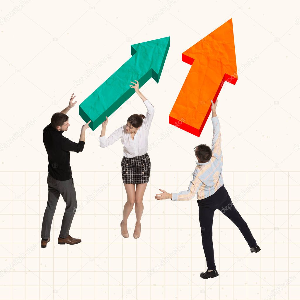 collage de arte contemporáneo. Diseño creativo. Empresarios, empleados ...