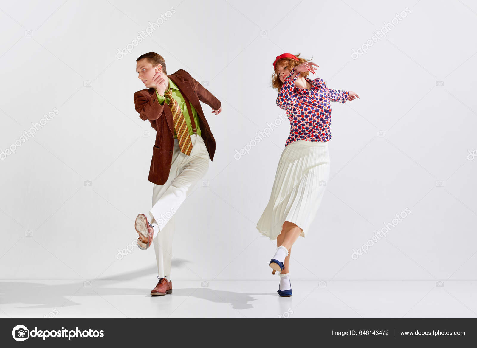 Boogie Woogie Young Man Woman Stylish Clothes Dancing Retro Dance — Stock Photo © vova130555 ...