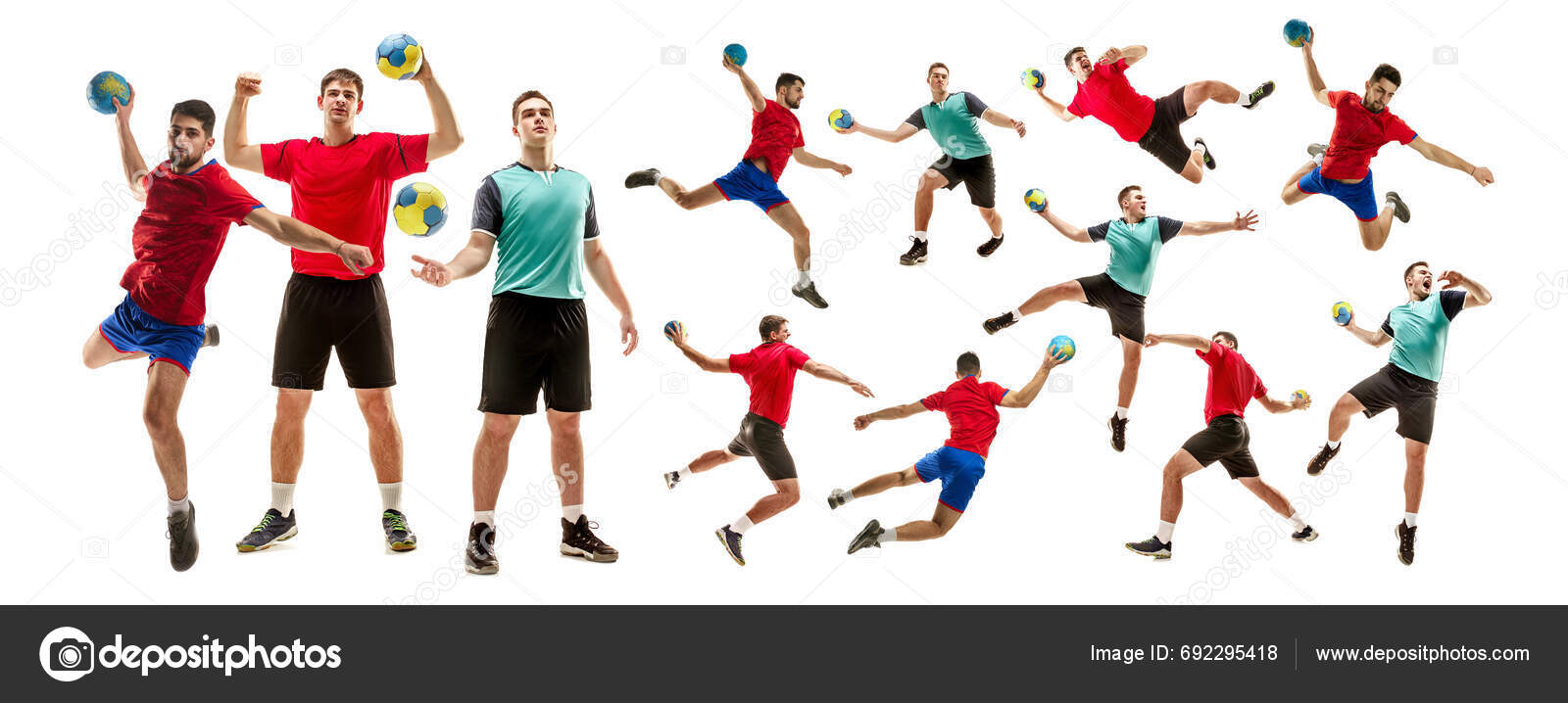 Young Man Professional Handball Player Uniform Playing Training ...