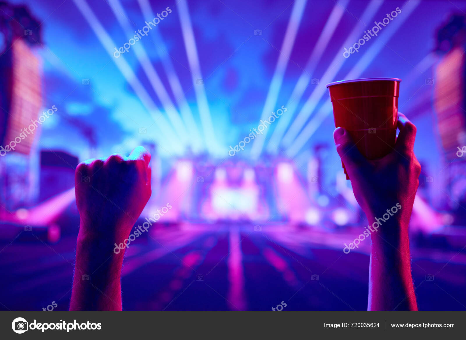 Rock Roll Live Concert Event People Attending Live Concert Having ...