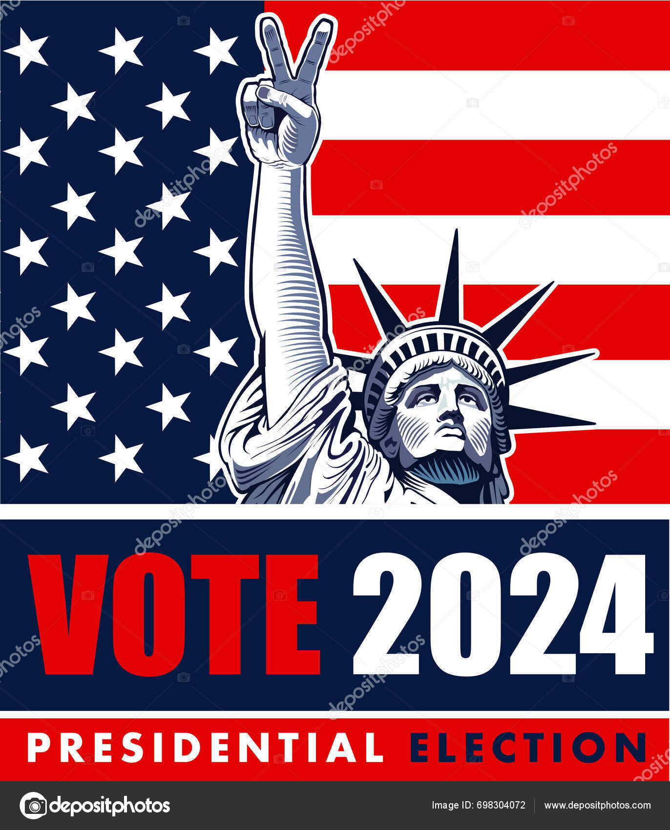 2024 United States Presidential Election Concept Liberty Statue Stock ...
