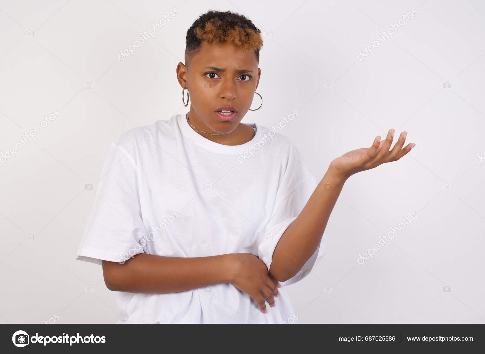 What Hell You Talking Nonsense Studio Shot Frustrated Young African ...