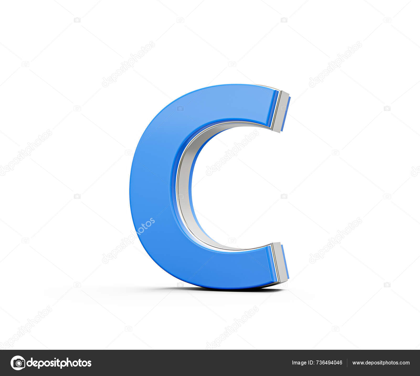 Blue Capital Letter Gleams Its Sleek Modern Design Bold Font — Stock ...