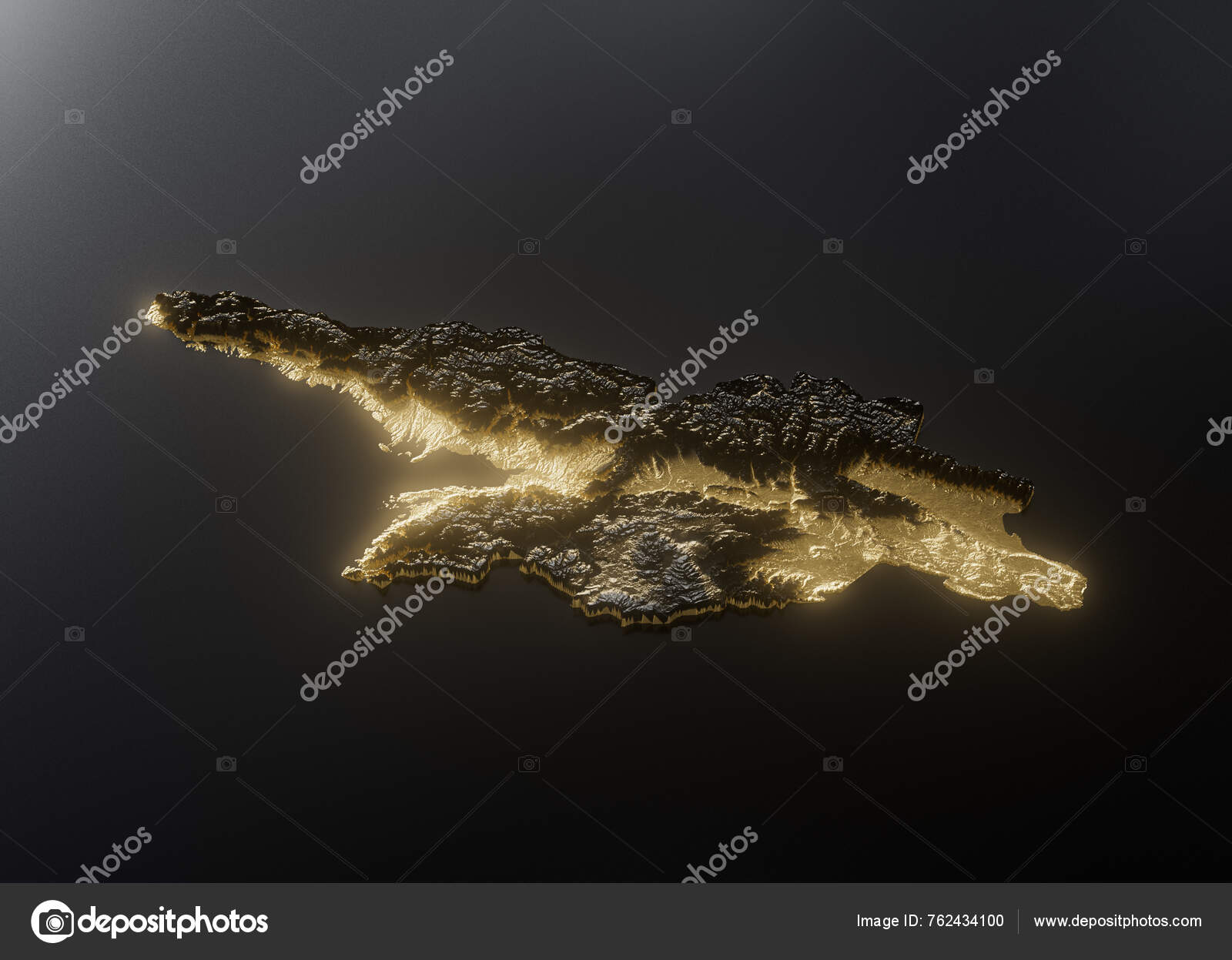 Georgia Map Golden Metallic Texture Map Gold Reserves Gold Mining ...