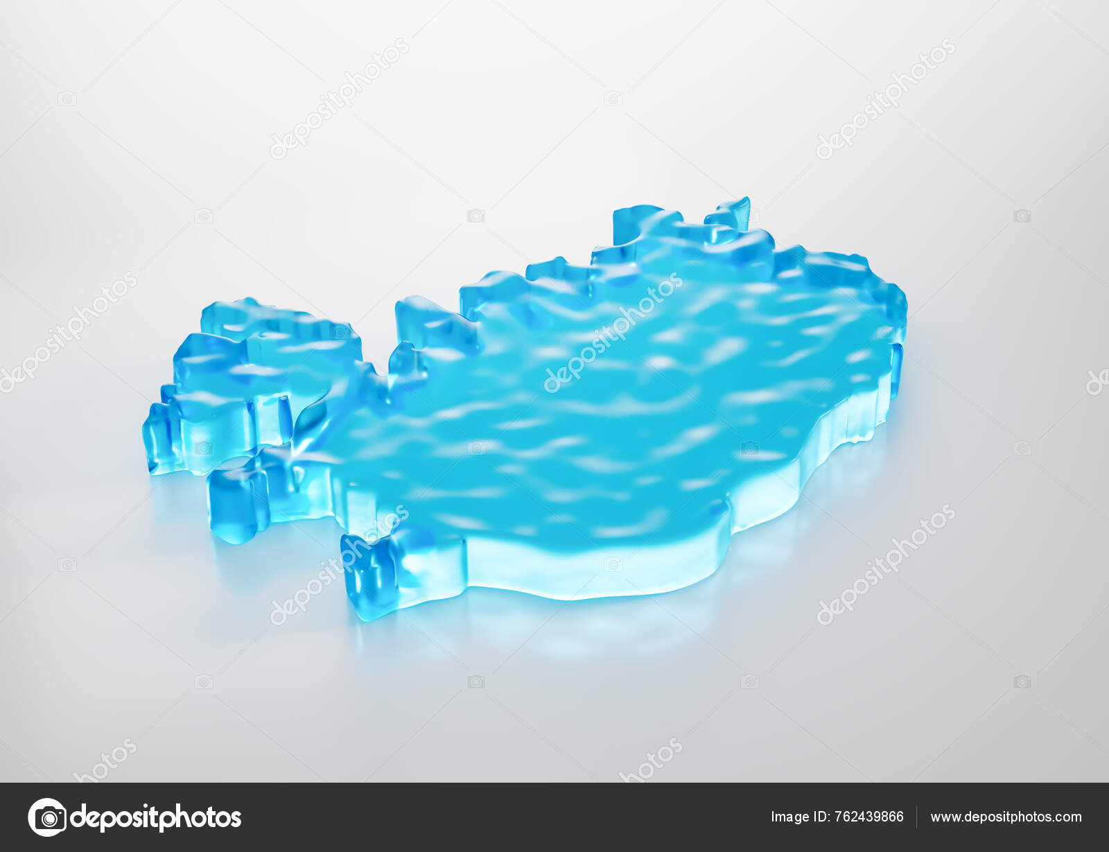 Water Ice Map Iceland Global Warming Melting Glacier Deep Ocean — Stock ...