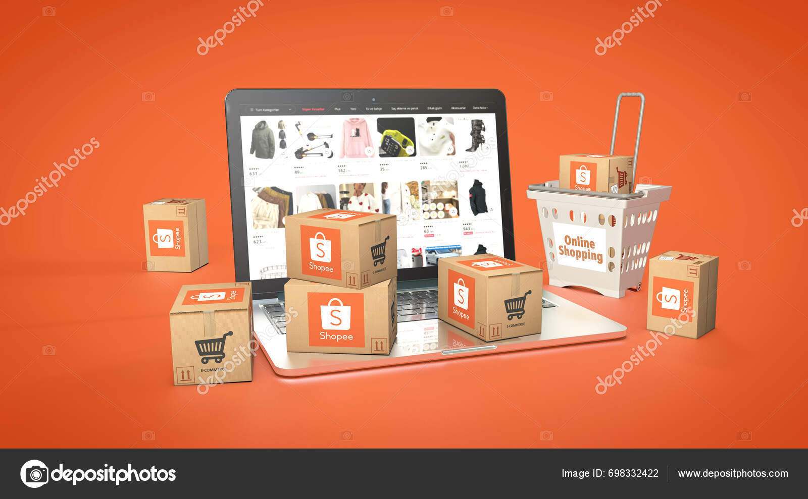 Shopee Social Media Concept Commerce Platforms Visual Design — Stock ...
