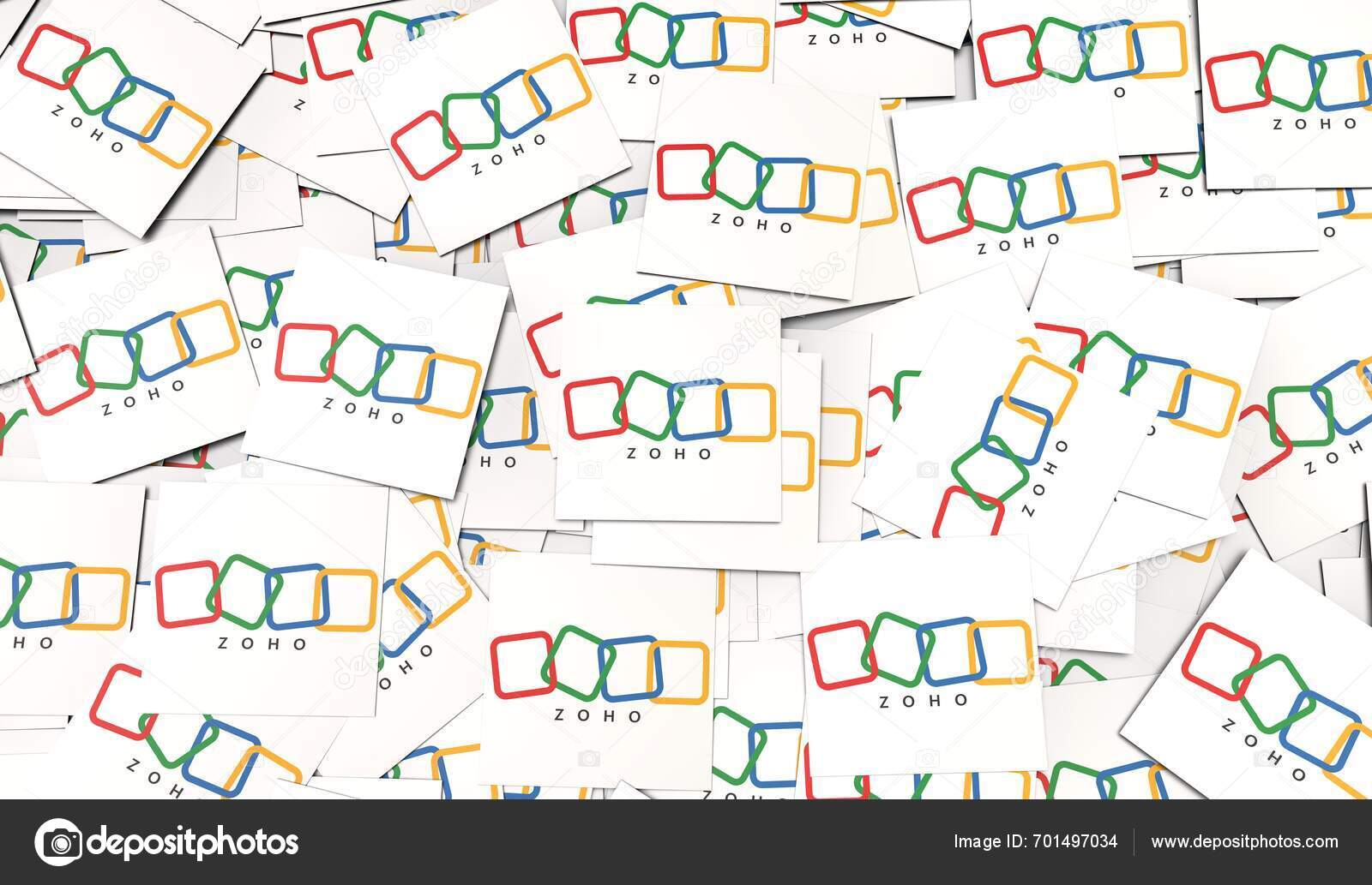 Zoho Social Media Logos Visual Presentation Background Design — Stock ...