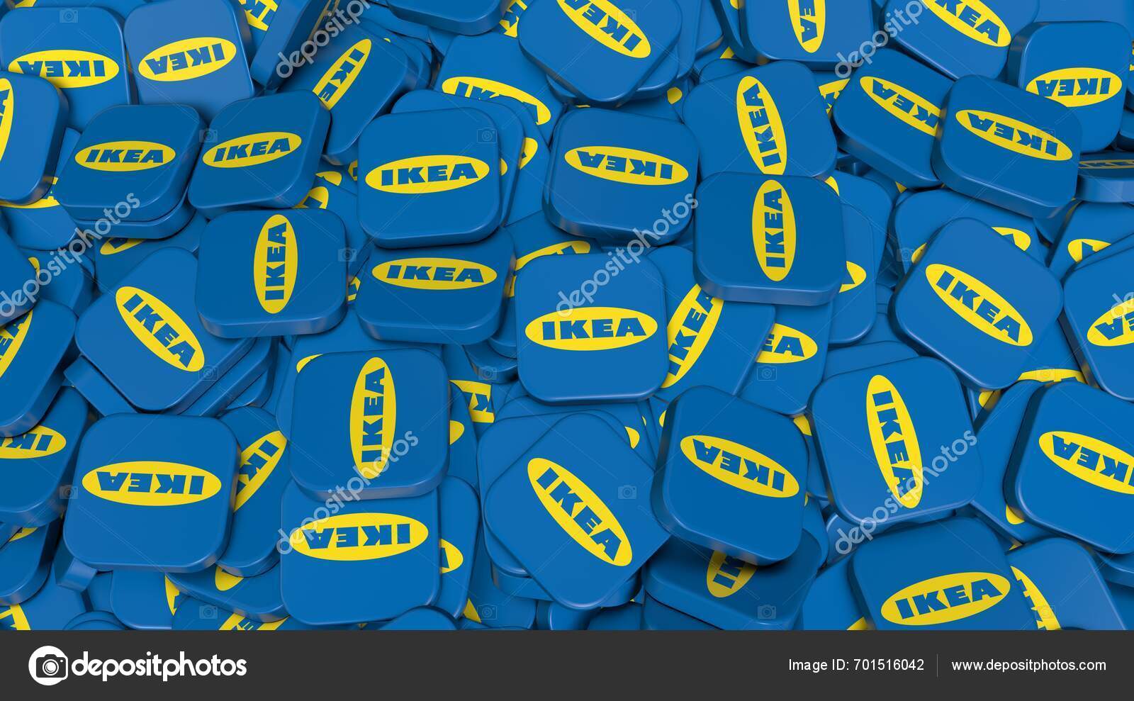 Ikea Social Media Logos Visual Presentation Background Design — Stock ...