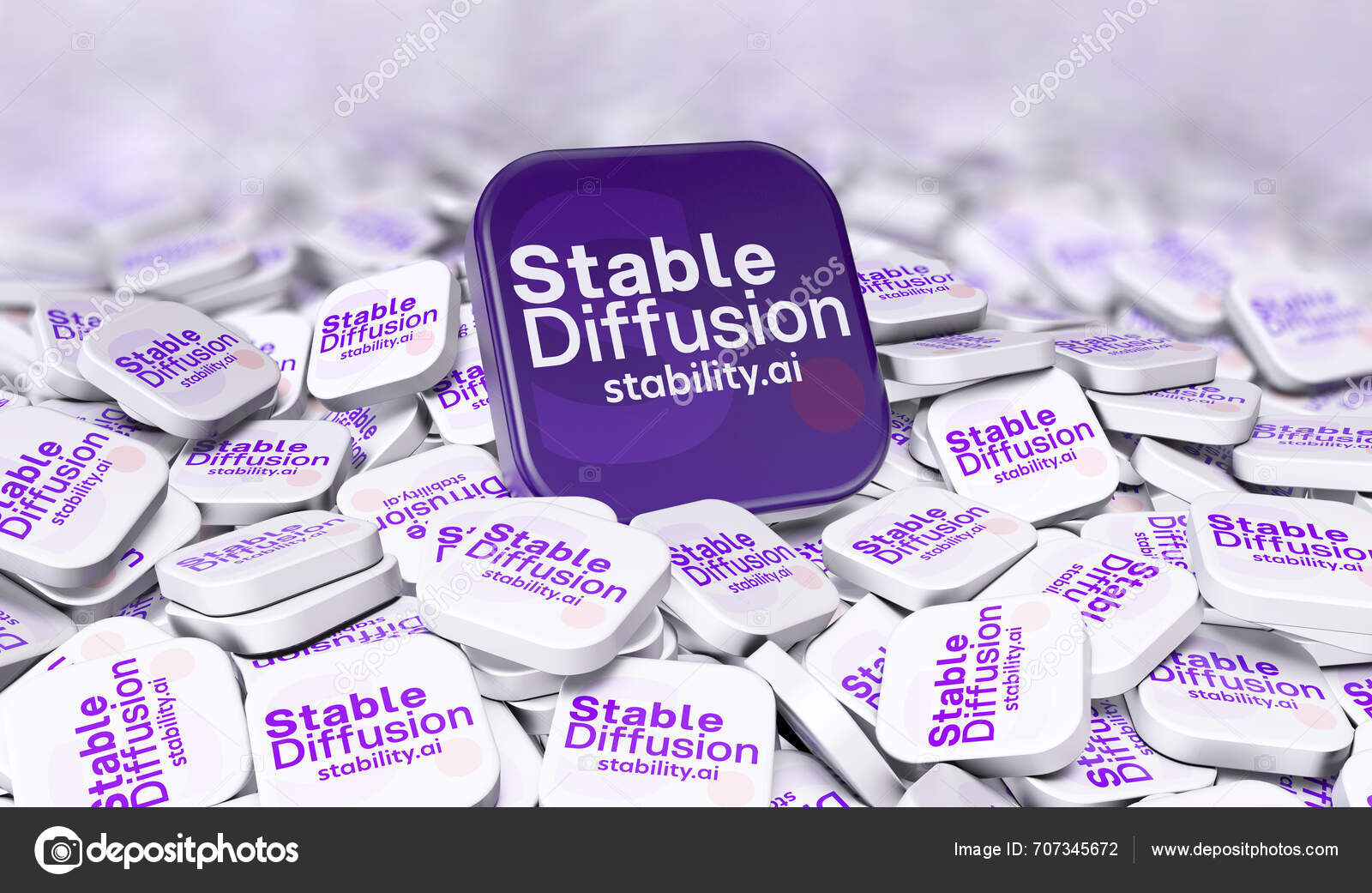Stable Diffusion Artificial Intelligence Concept Visual Design — Stock ...