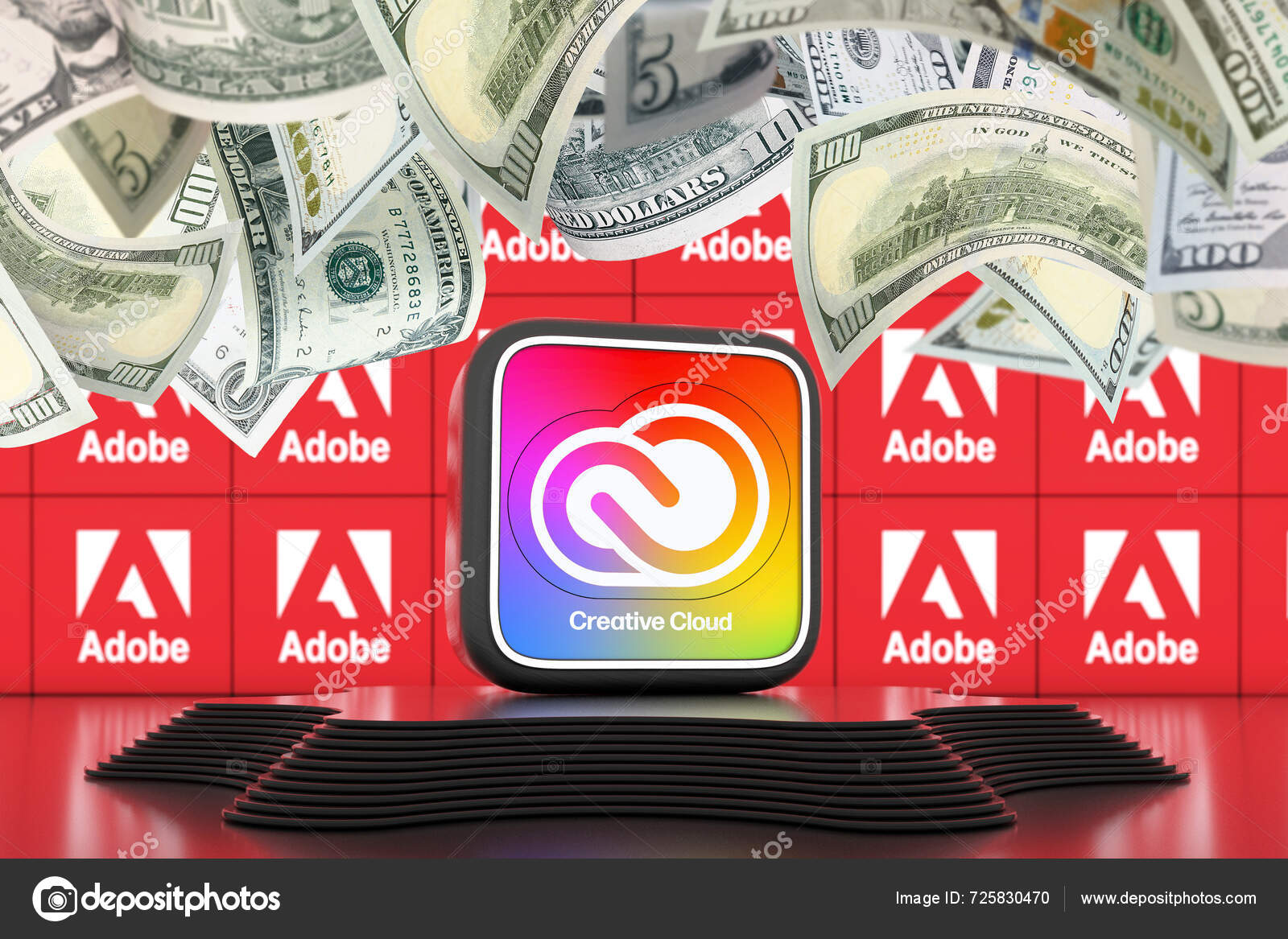 Creative Cloud Adobe Services Logo Presentación Visual Renderizado ...