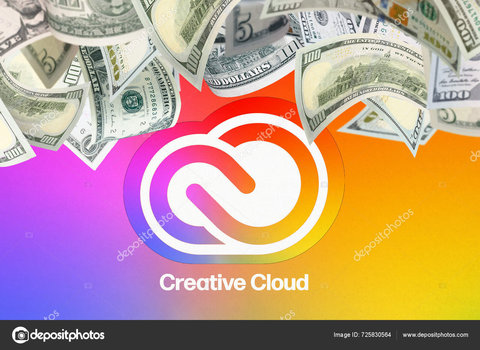 Creative Cloud Adobe Services Logo Visual Presentation Render — Stock ...