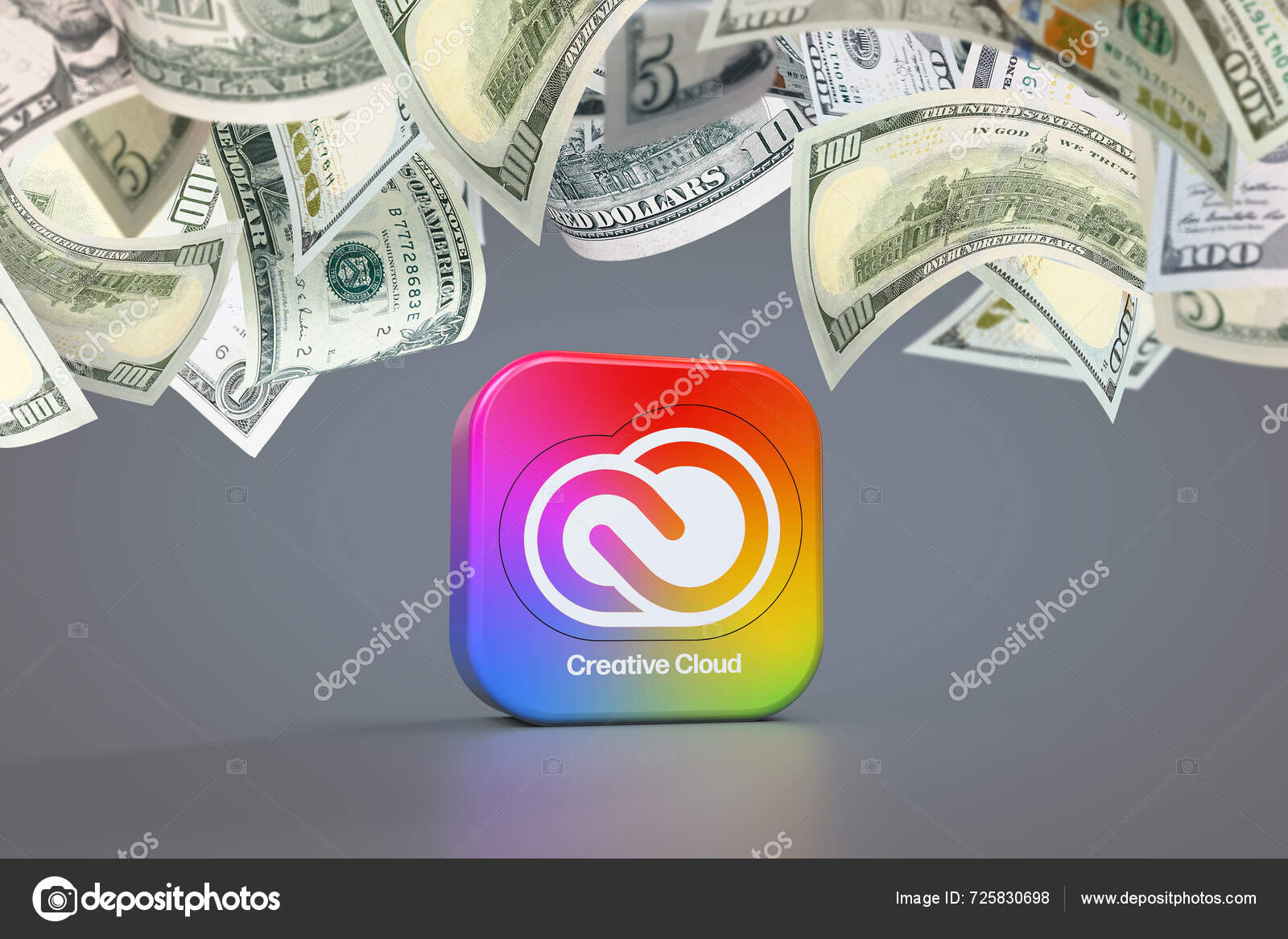 Creative Cloud Adobe Services Logo Visual Presentation Render — Stock ...
