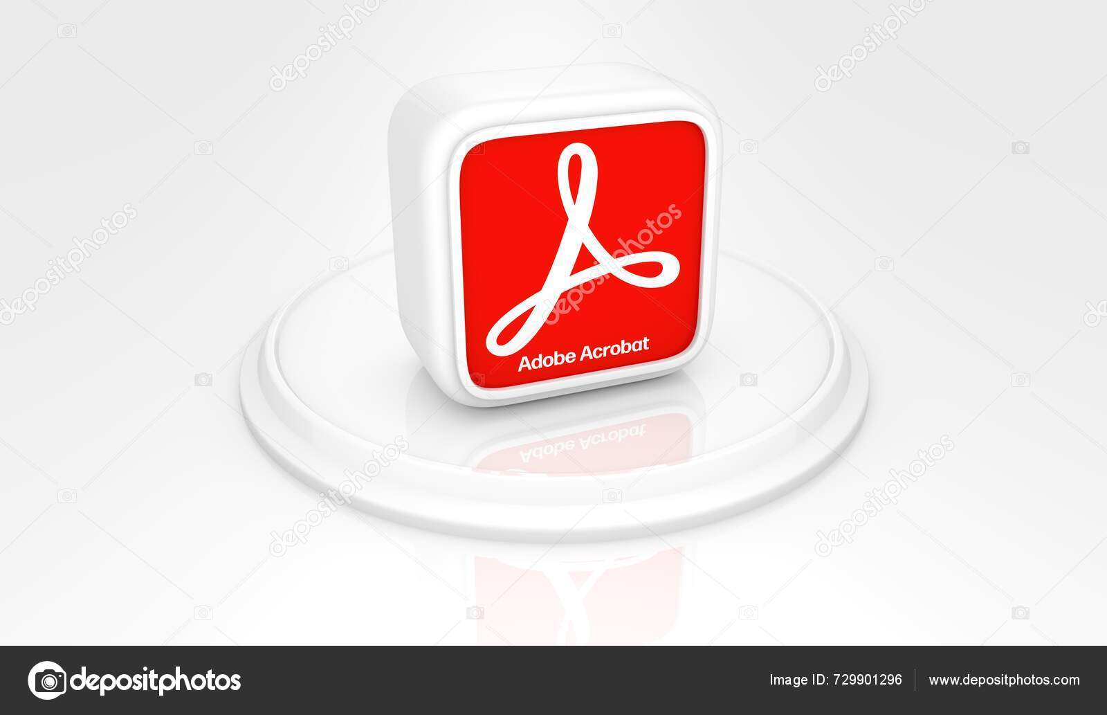 Adobe Acrobat Social Media Logos Visual Presentation Design — Stock ...
