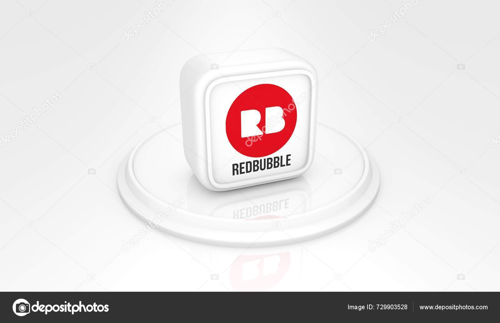 Redbubble Social Media Logos Visual Presentation Design — Stock ...