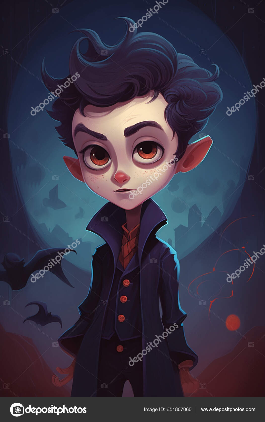 Cute Little Vampire Boy Explores Magical World Filled Fantastical ...