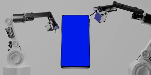 ai m quina autom tica del brazo rob tico para el negocio de la f brica industrial con fondo ...