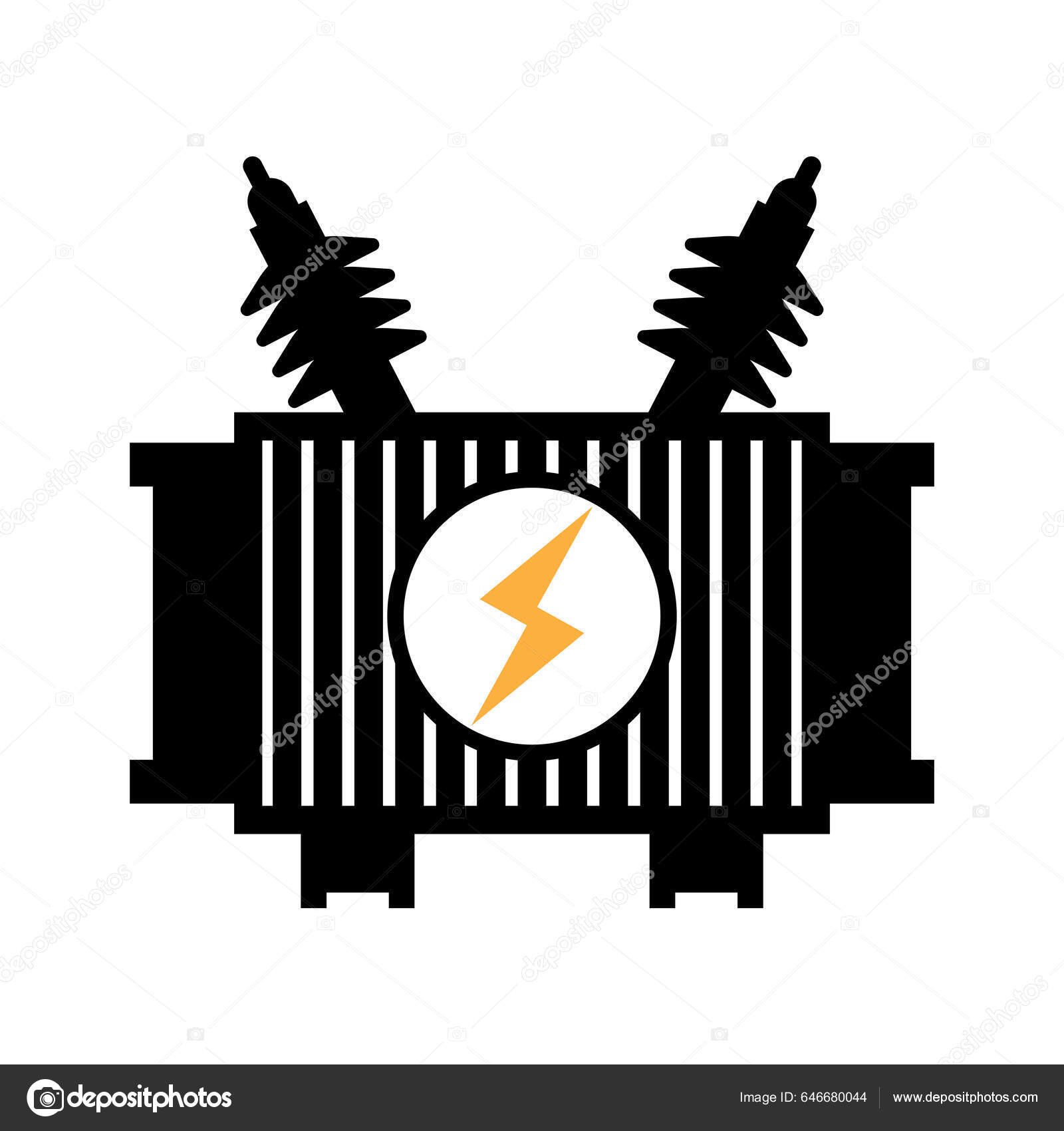 High Voltage Electrical Transformer Icon Vector Symbol Design Stock ...