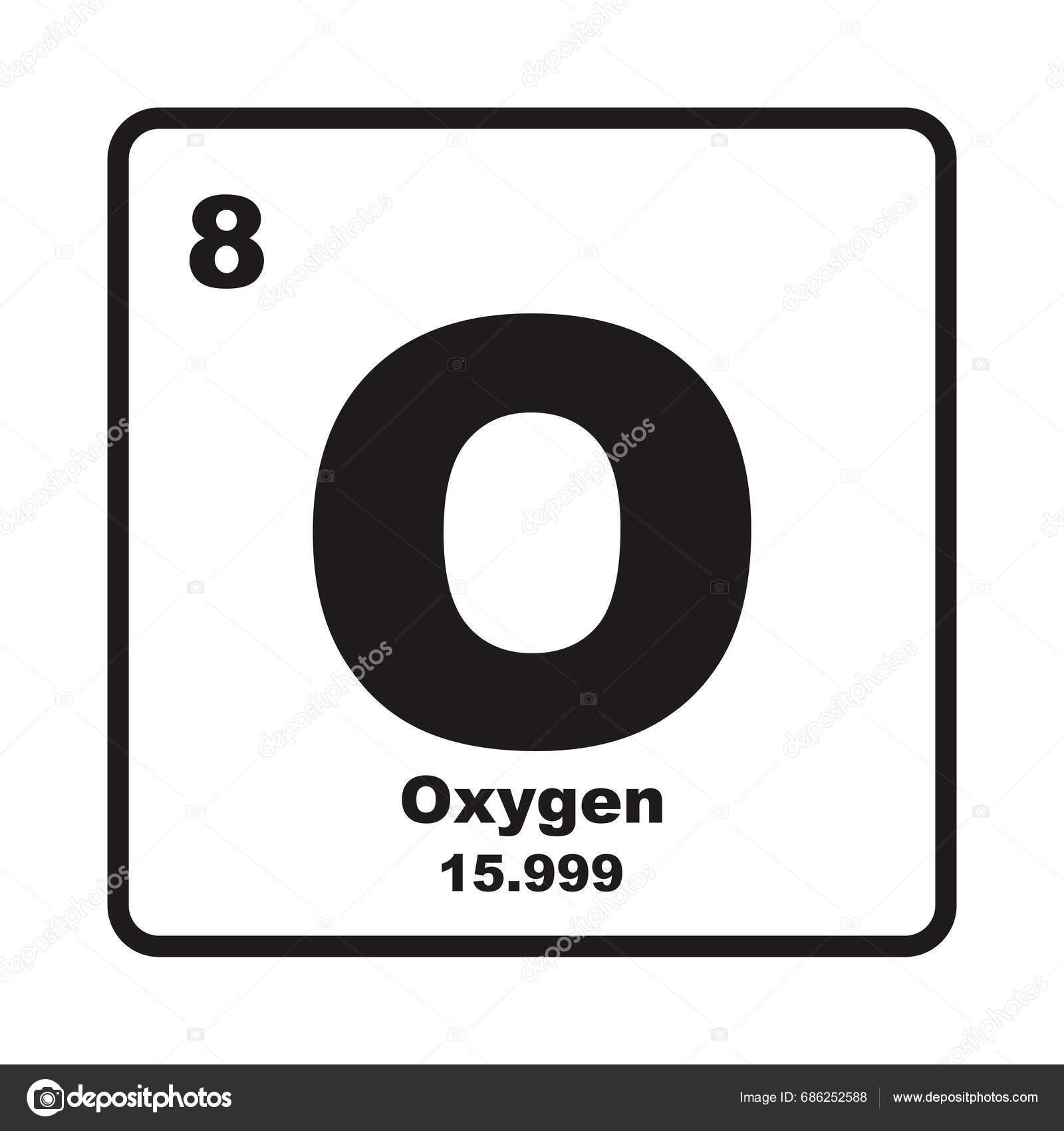 Oxygen Icon Chemical Element Periodic Table Stock Vector by ...