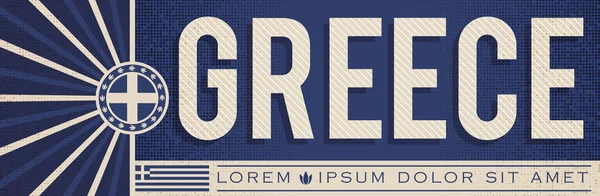 Greece Banner Design Typographic Vector Illustration Greek Flag Colors ...