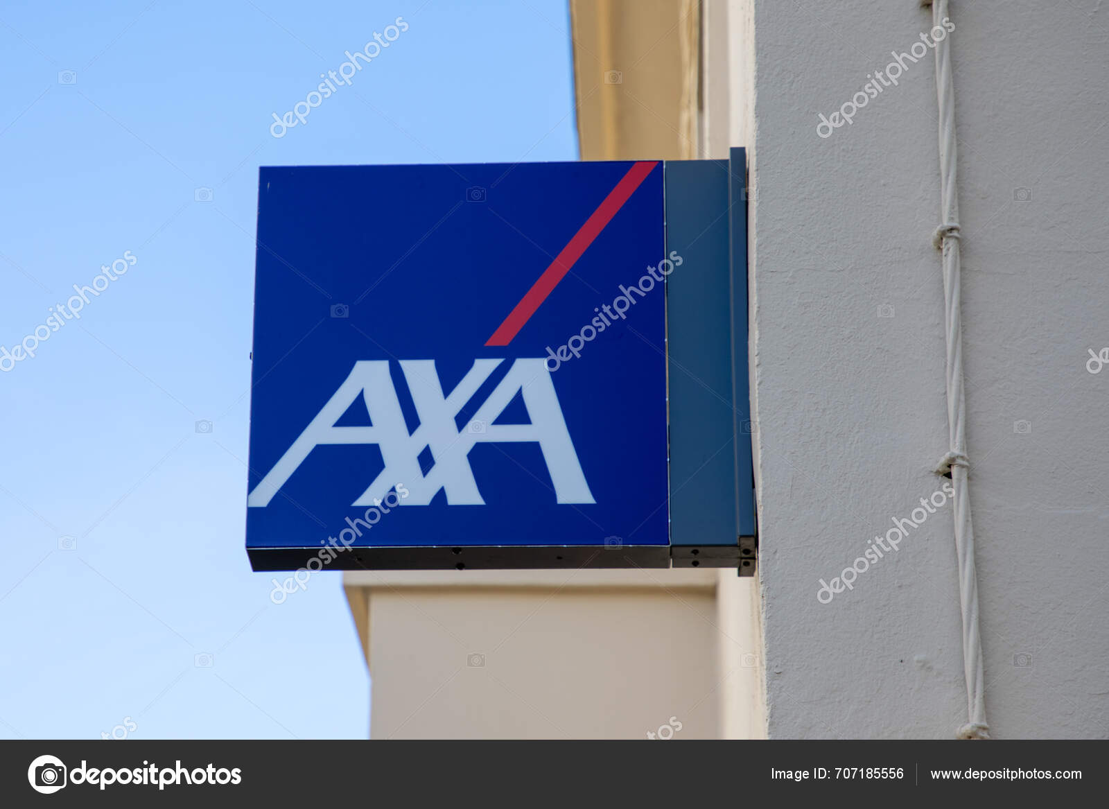 Bordeaux France 2024 Axa Blue Brand Logo Text Sign Front — Stock ...