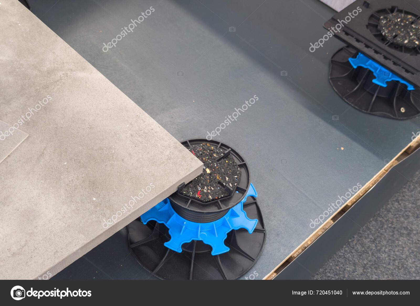 Floor Grey Tiles Modern Adjustable Pads Pedestal Supports Slope ...