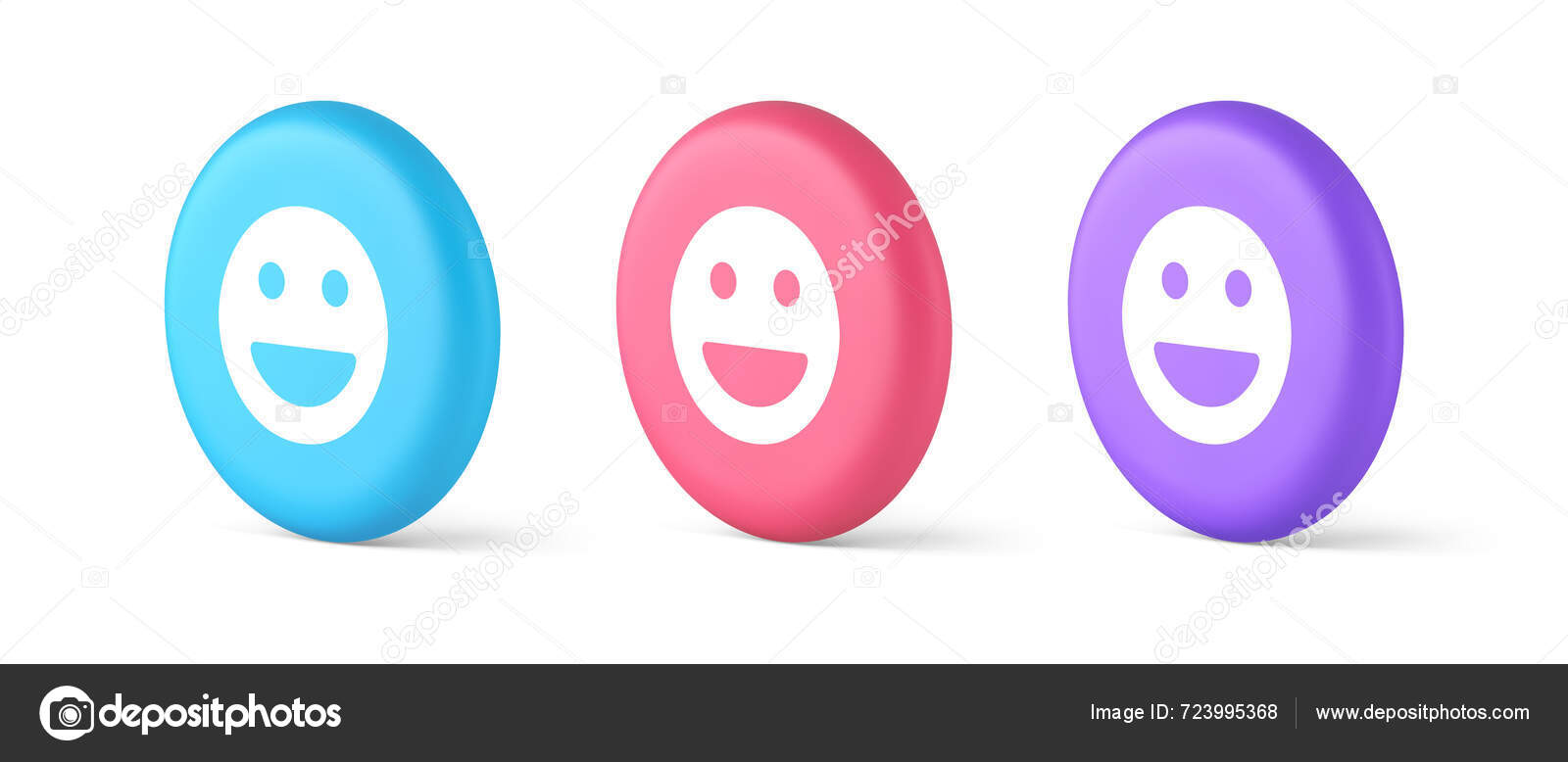 Emoticono Sonriente Cara Cómica Botón Emoji Riendo Red Social Reacción ...